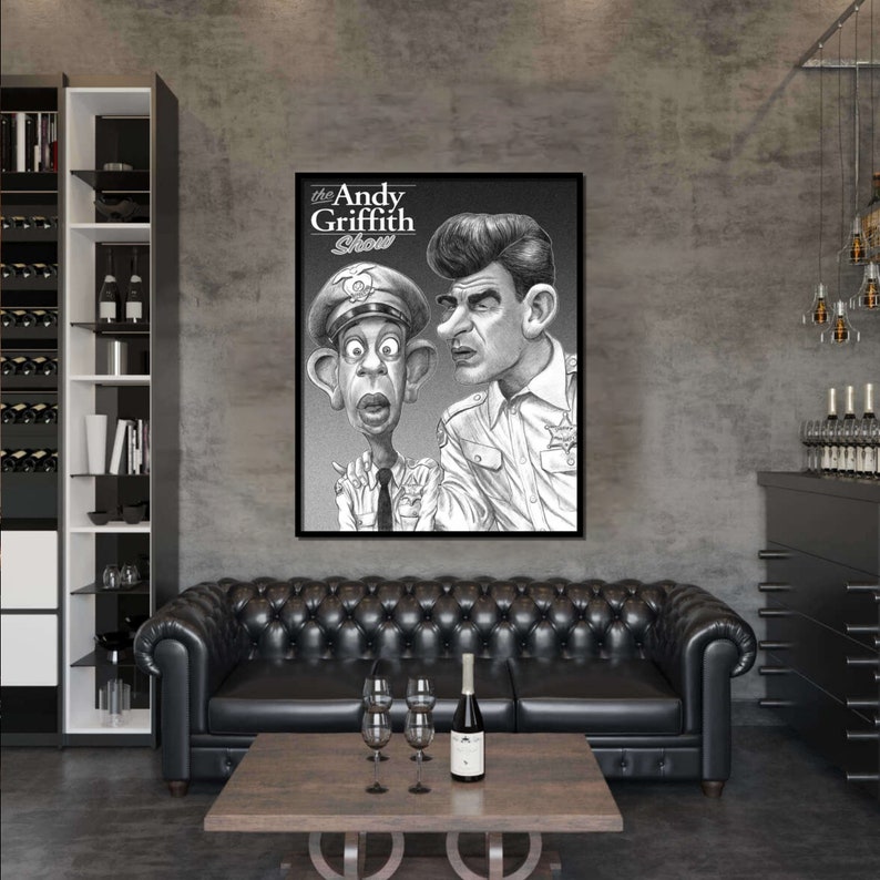 Andy Griffith Barney Fife Cartoon Caricature Limited Edition Art Print ...