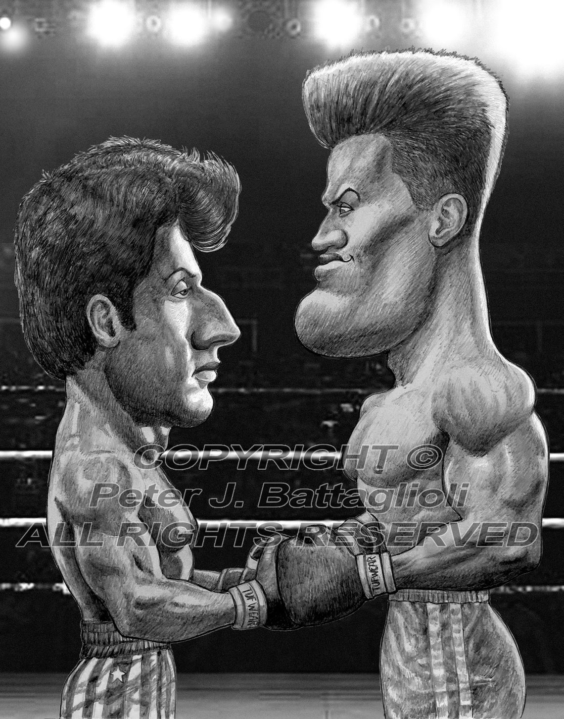 Rocky Vs Drago Caricature Art Print Limited Edition - Etsy