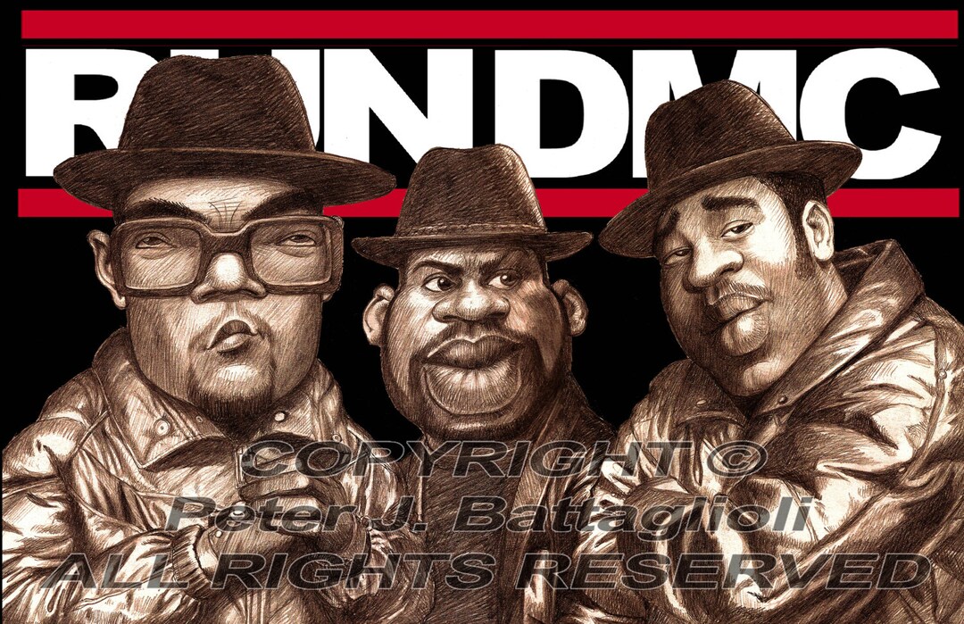 Run-dmc #2 Cartoon Caricature Art Print Limited Edition - Etsy