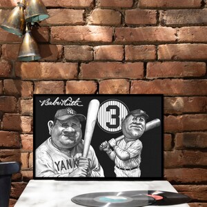 Babe Ruth Montage Caricature Limited Edition Art Print - Etsy