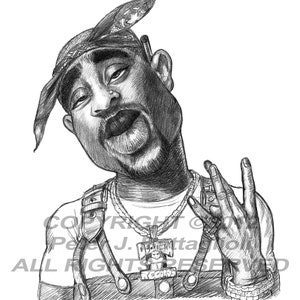 Tupac Shakur Cartoon Caricature Art Print Limited Edition - Etsy