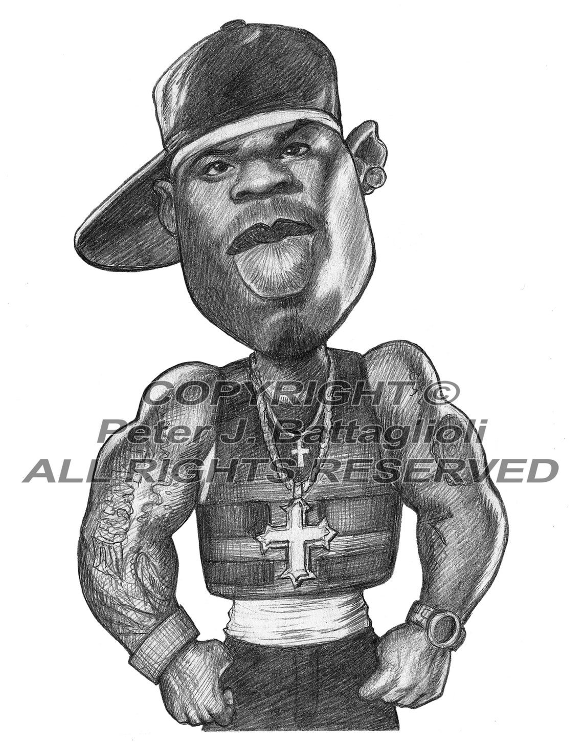 50 Cent Cartoon Caricature Art Print Limited Edition - Etsy