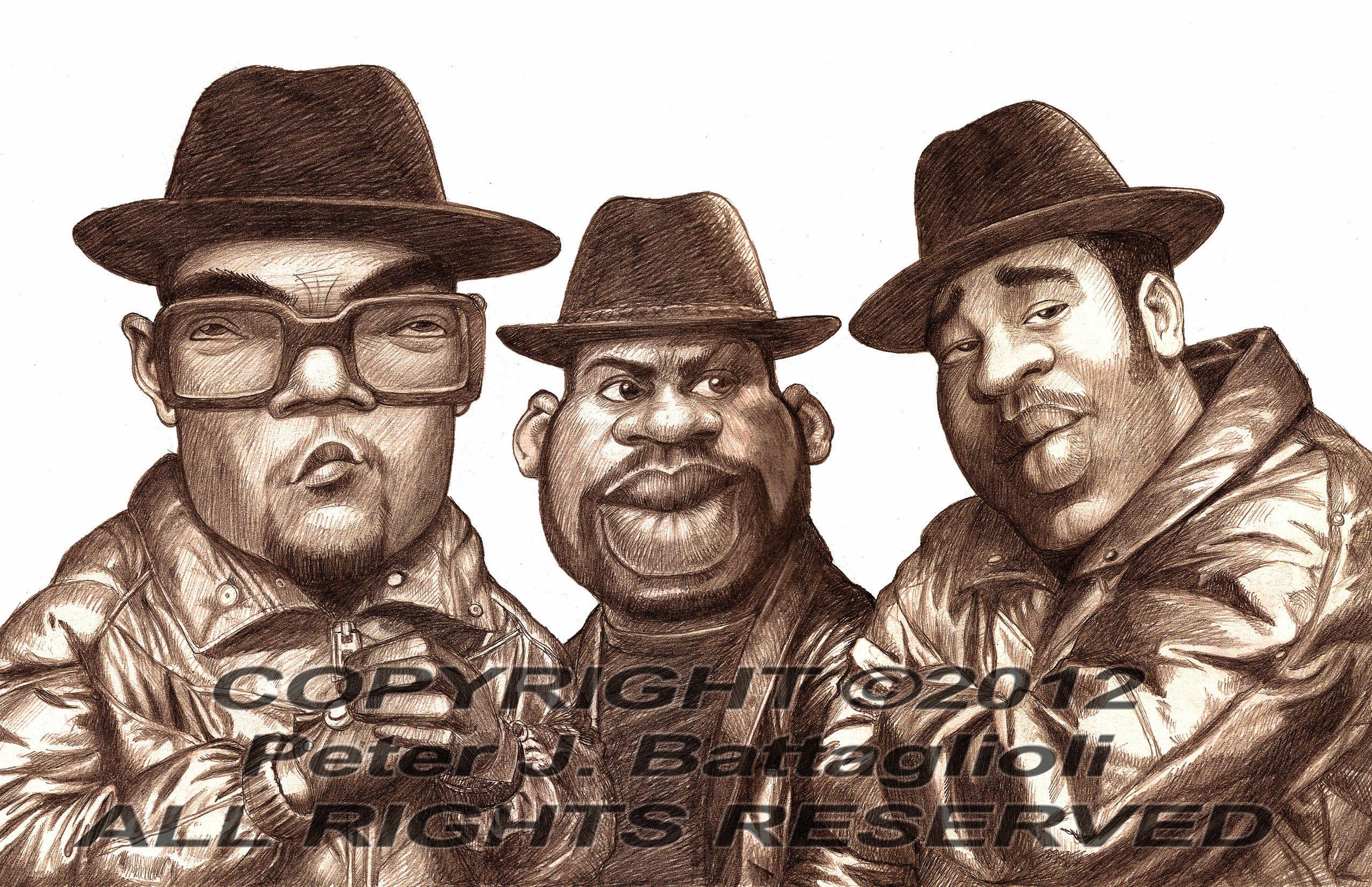 Run-dmc 2 Cartoon Caricature Art Print Limited Edition - Etsy