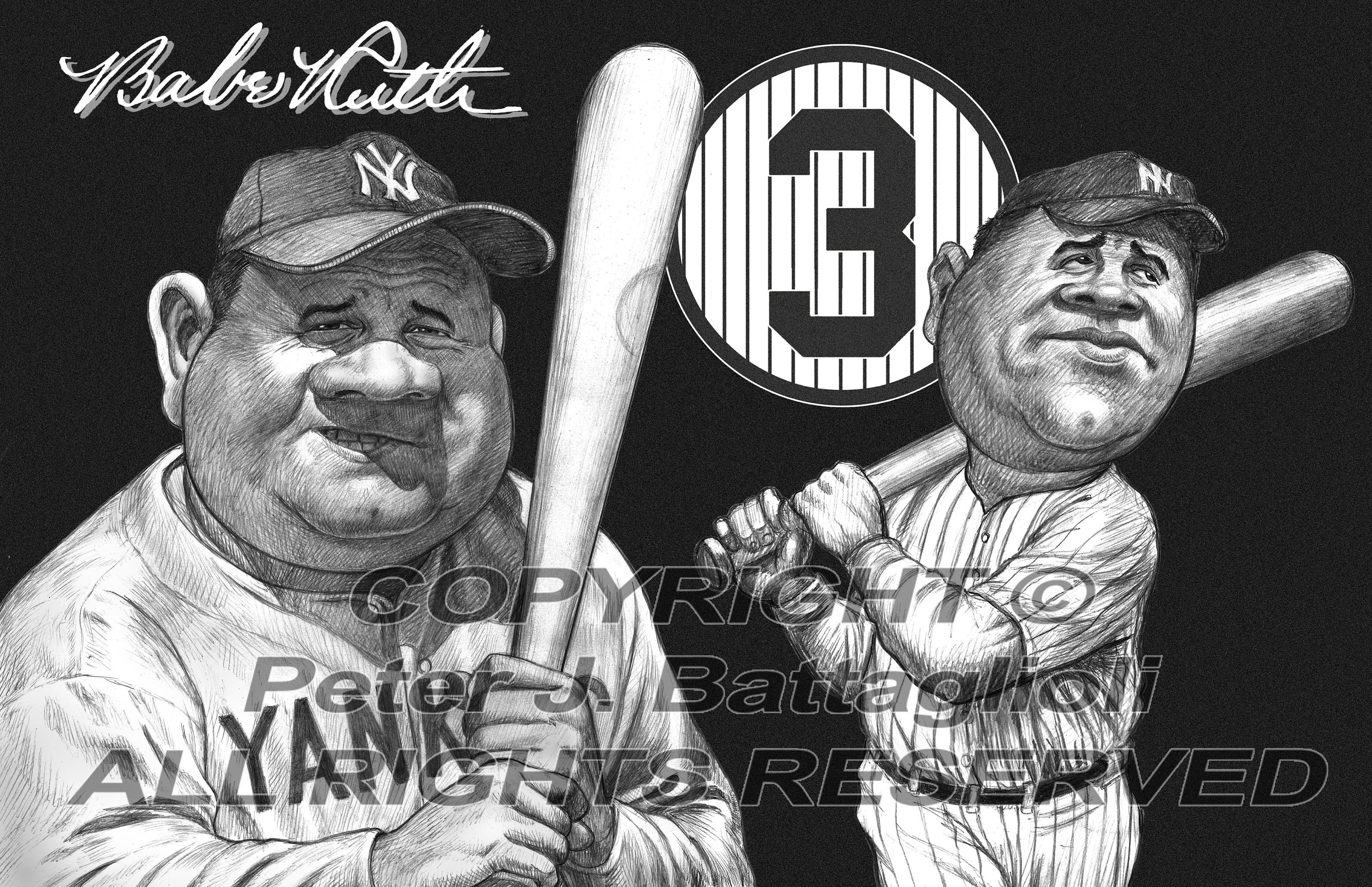 Babe Ruth Montage Caricature Limited Edition Art Print - Etsy