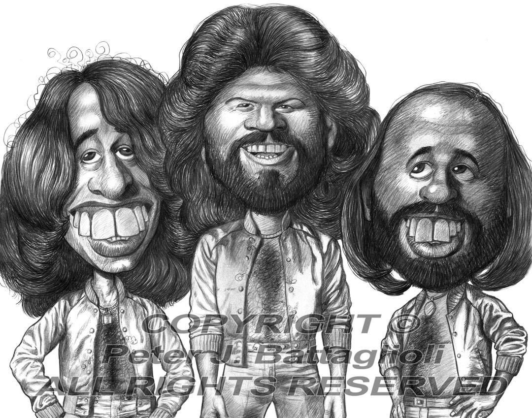 Bee Gees (the Gibb Brothers) Caricature Art Print - Etsy