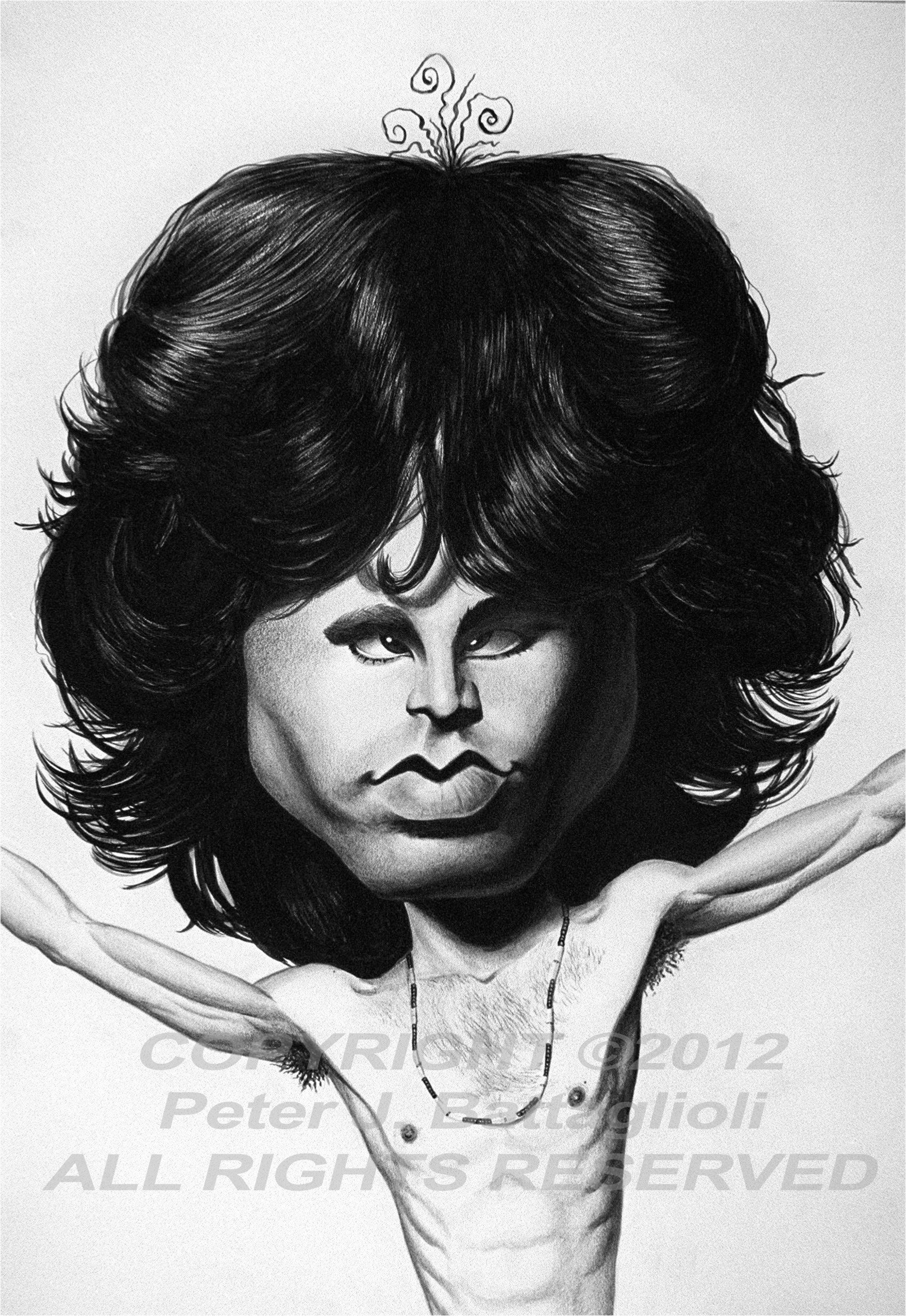Jim Morrison Caricature Art Print Limited Edition by Peter Battaglioli ...