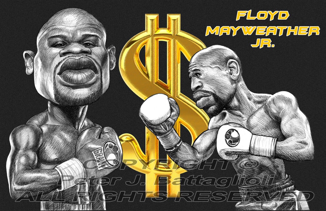 Floyd money Mayweather Caricature Limited Edition Art Print - Etsy