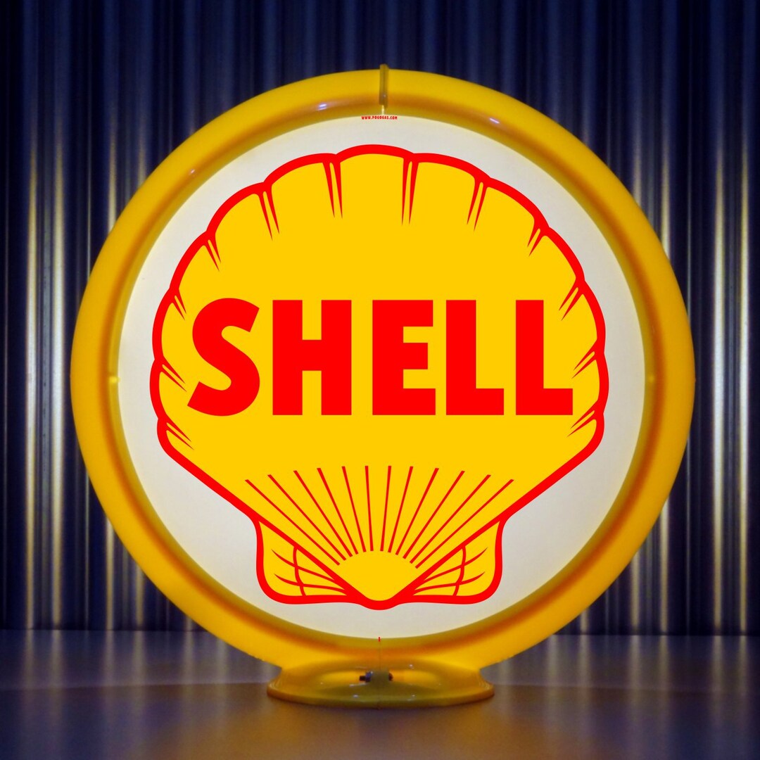 Shell Gasoline Yellow Clam Gas Pump Globe for Your Office, Man Cave or ...
