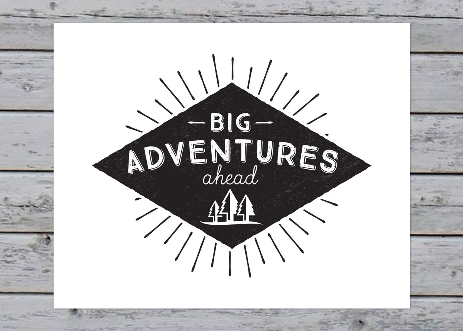 Printable Typography Big Adventures Ahead Art Print | Etsy