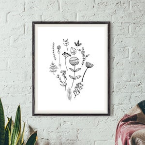 Printable Garden Arrangement Art Print 8x10 Instant | Etsy