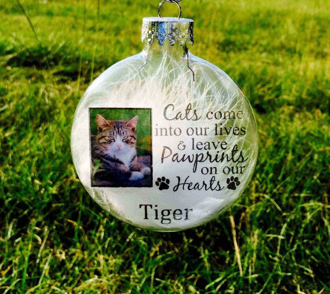Cat Memorial Ornament Personalized Cat Photo Ornament - Etsy