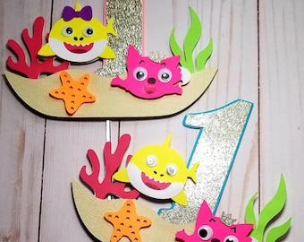 Baby shark cake topper | Etsy