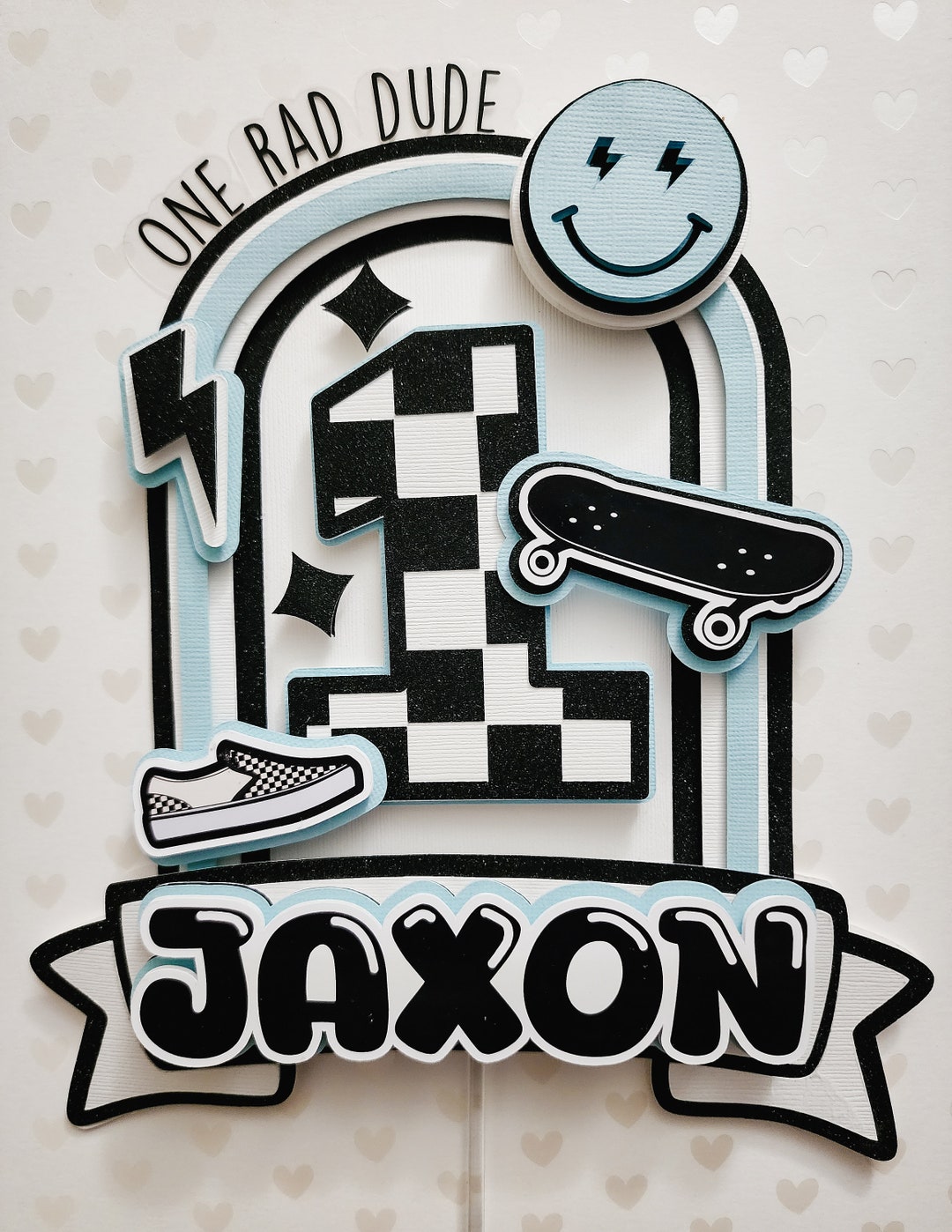 One Cool Dude, One Rad Dude, One Happy Dude, Smiley Face Cake Topper - Etsy