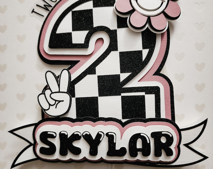 Groovy Number Topper, Flower Smiley Face Cake Topper - Etsy