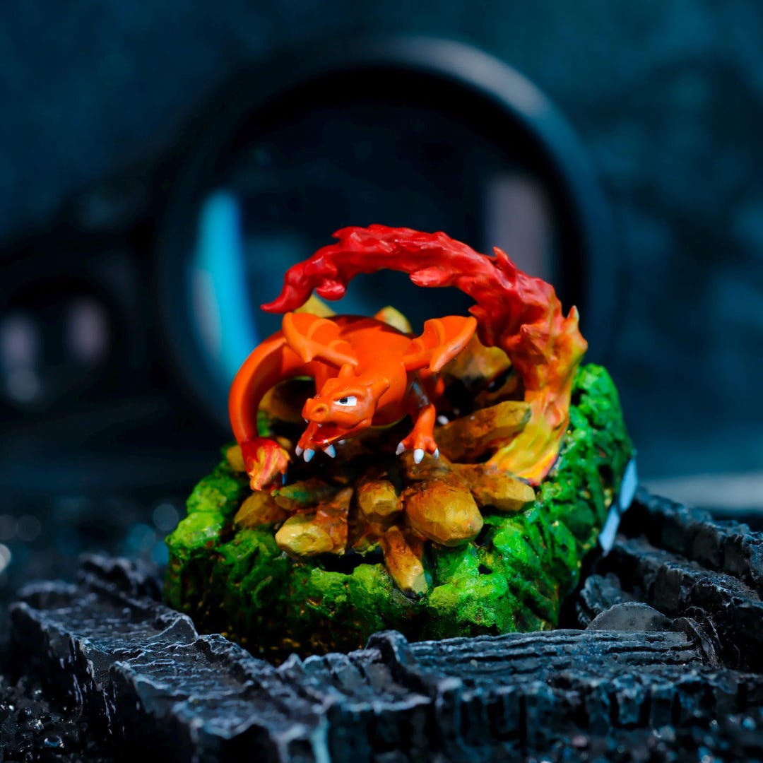 Charizard Pokemon Artisan Keycap, Custom Resin Keycap for Mechanical ...
