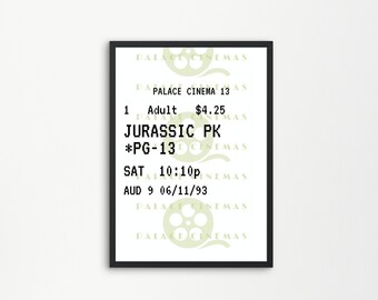 Jurassic Park Movie Ticket - Etsy