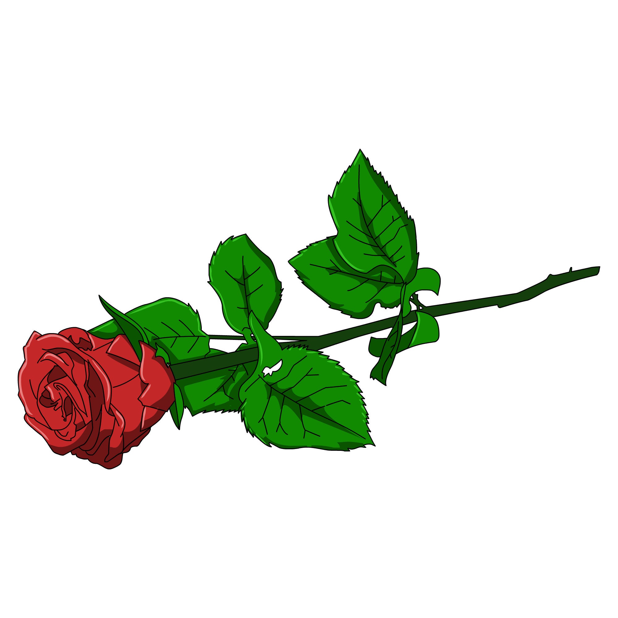 Rose Vector Art - Digital Clipart - Etsy