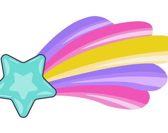 Shooting Rainbow Clipart - Etsy