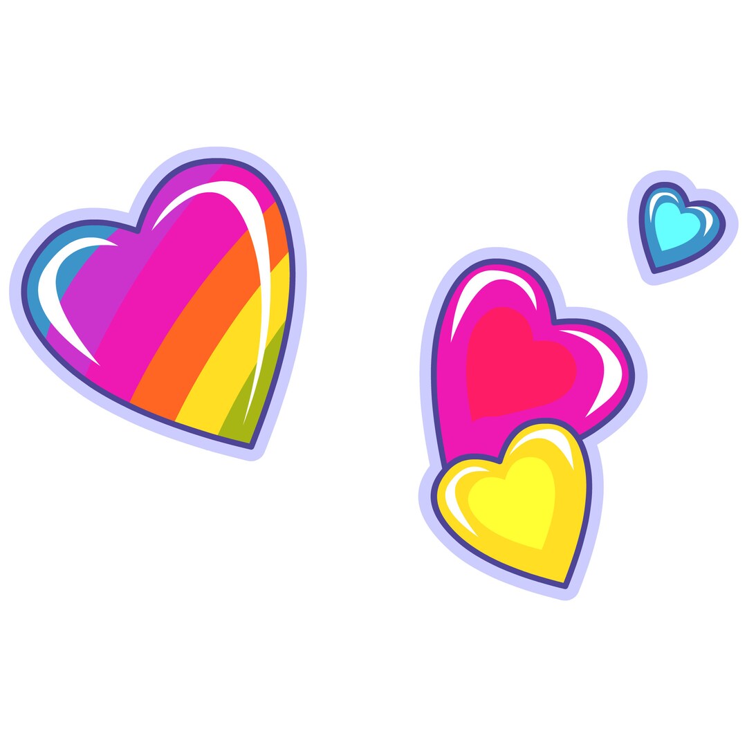 Cartoon Hearts Vector Art Digital Clipart - Etsy Australia