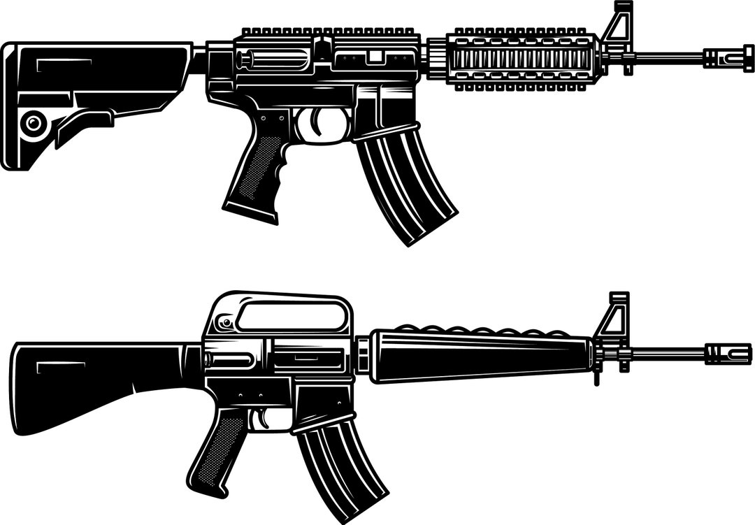 Assault Rifle Vector Art - Digital Clipart - Etsy
