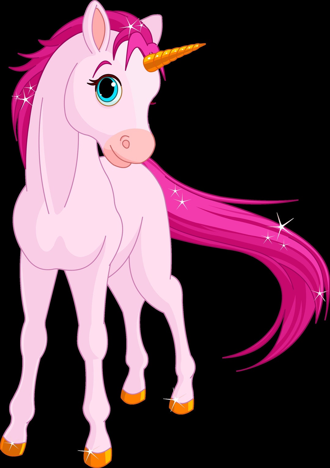 Cartoon Unicorn Vector Art Digital Clipart - Etsy
