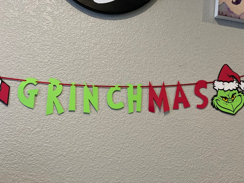 Merry Grinchmas Banner Grinch Banner Grinchmas Christmas | Etsy
