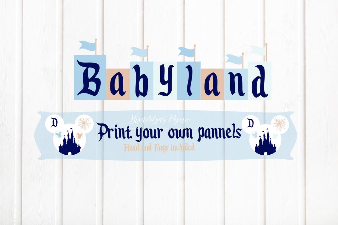 DIY Printable BABYLAND Mickey Vintage Disneyland Inspired Babyland ...