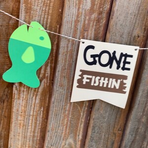 Gone Fishing Banner, the Big One, Fish Banner and Cake Topper - Etsy