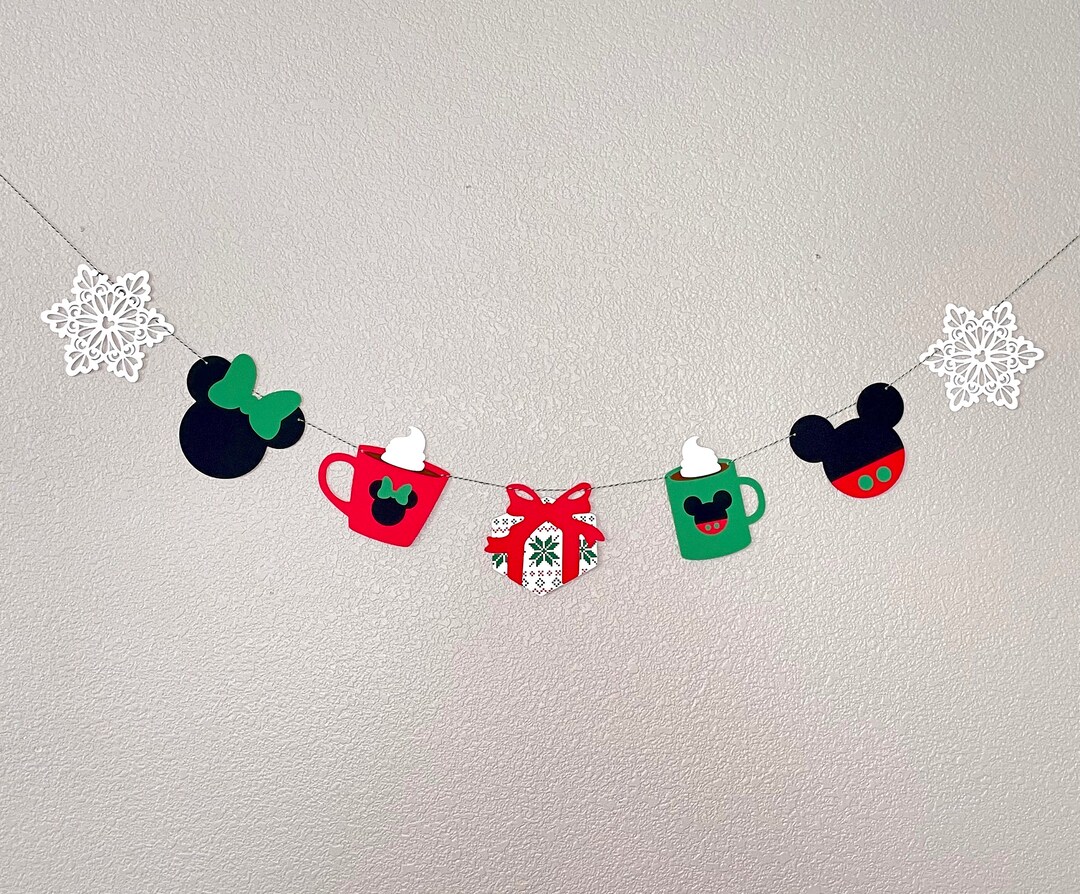 Mickey Inspired Peppermint Mocha Banner, Latte Banner, Winter Christmas Banner - Etsy