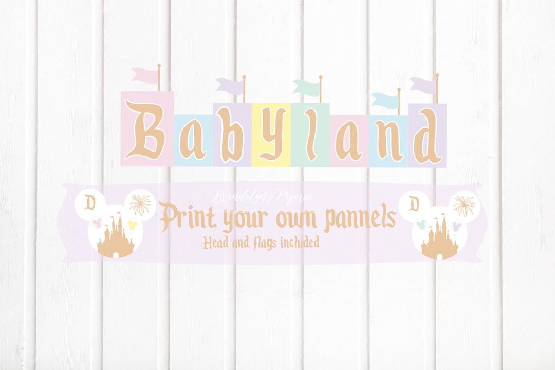 DIY Printable BABYLAND Mickey Vintage Disneyland Inspired Babyland ...