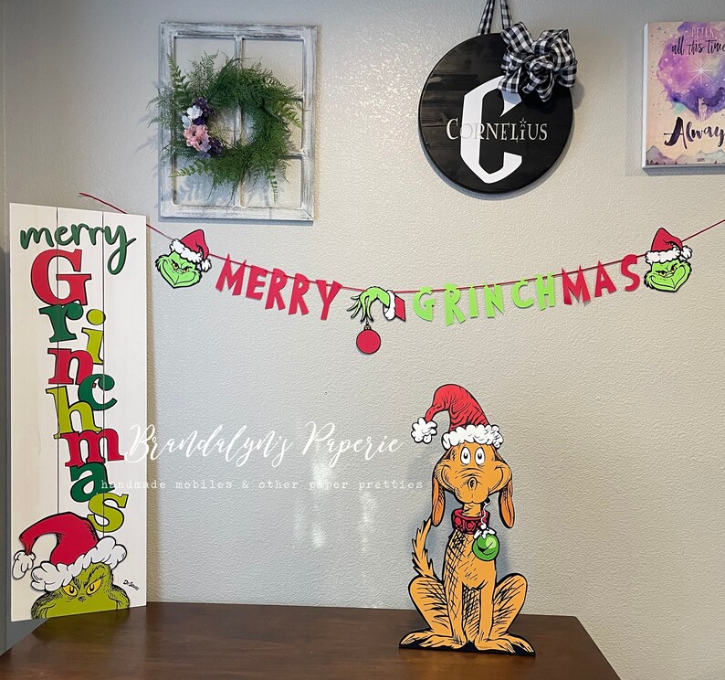 Merry Grinchmas Banner Grinch Banner Grinchmas Christmas - Etsy