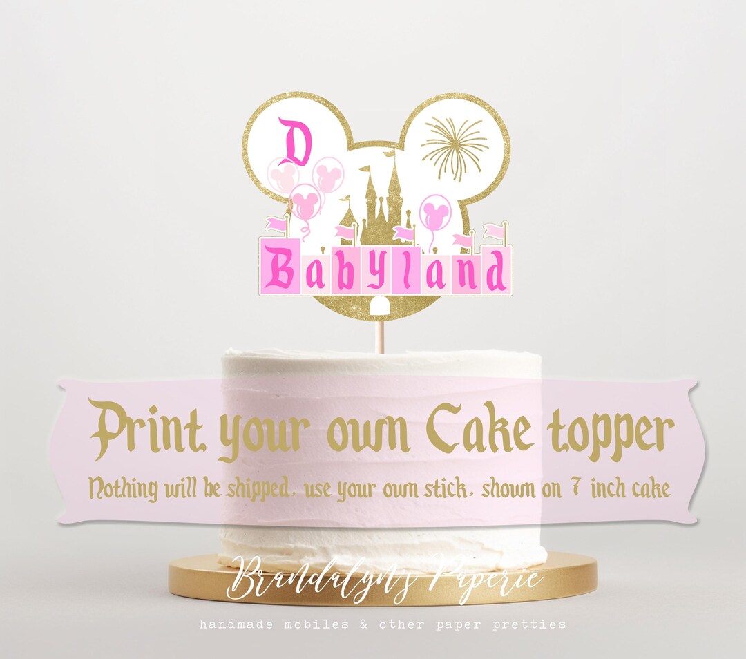 Babyland Disneyland Inspired Cake Topper, DIY Cake Topper, Shades of ...