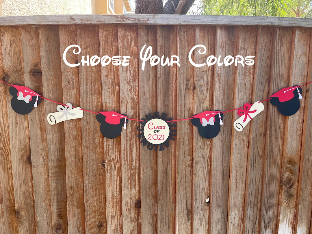 Mickey and Minnie Inspired Graduation Congratulations Banner Choose ...