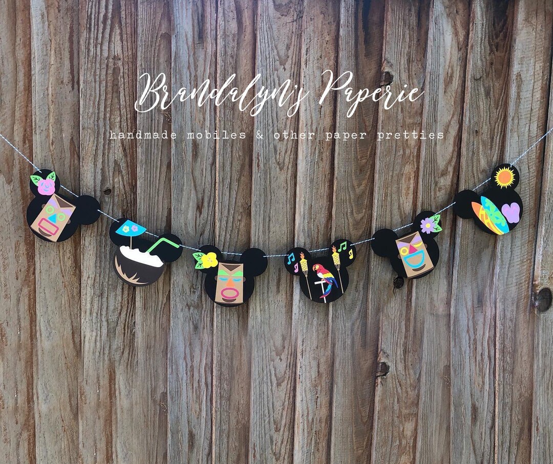 Mickey Mouse Tiki Room Inspired Banner, Tiki Banner, Mickey Mouse Luau ...