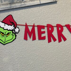 Merry Grinchmas Banner, Grinch Banner, Grinchmas Christmas Banner ...