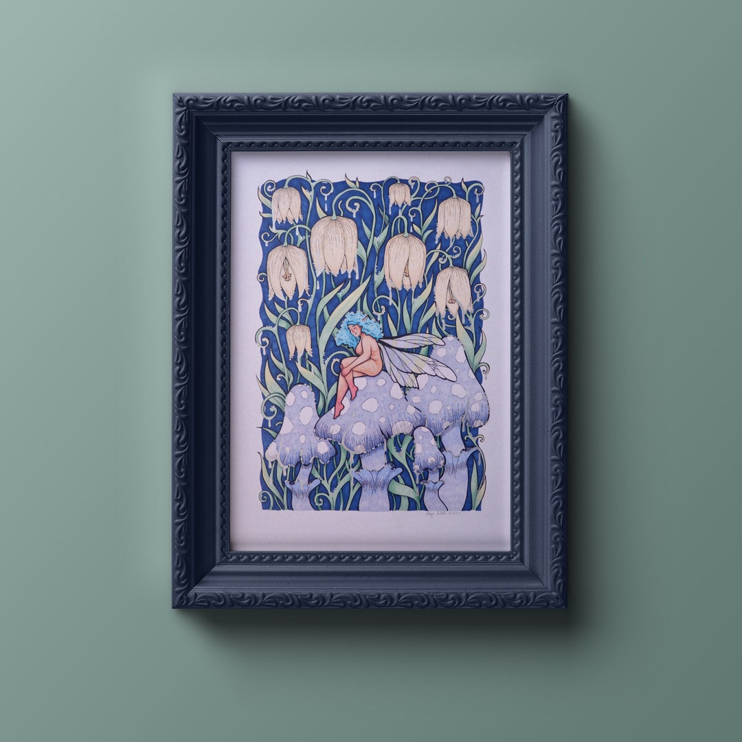 Fairy Crying in Rain Sad Fairy Flowers and Mushrooms Plus Size Fairy ...