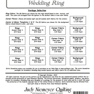 Grandma's Wedding Ring Paper Pieced Pattern by Judy Niemeyer - Etsy