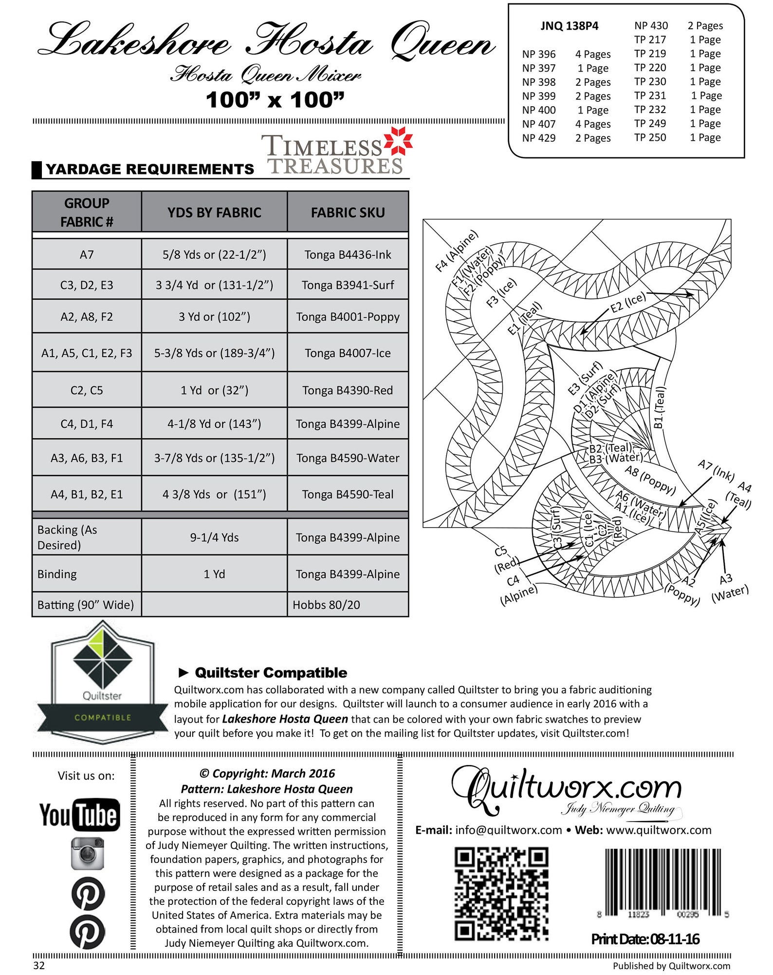 Lakeshore Hosta Queen Paper Piecing Quilt Pattern by Judy Niemeyer - Etsy