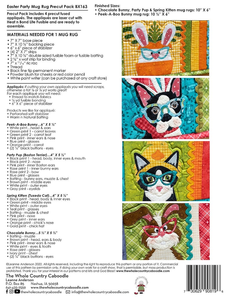 The Whole Country Caboodle Prefused and Precut Easter Party Mug Rugs - Etsy