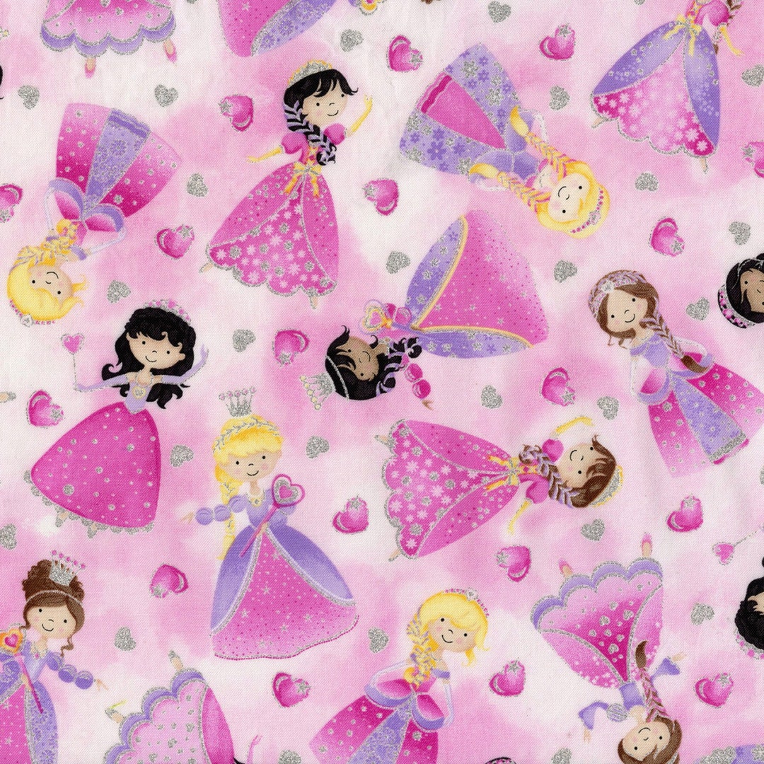 Fabric Pink Princess With Metallic by Timeless Treasures - Etsy