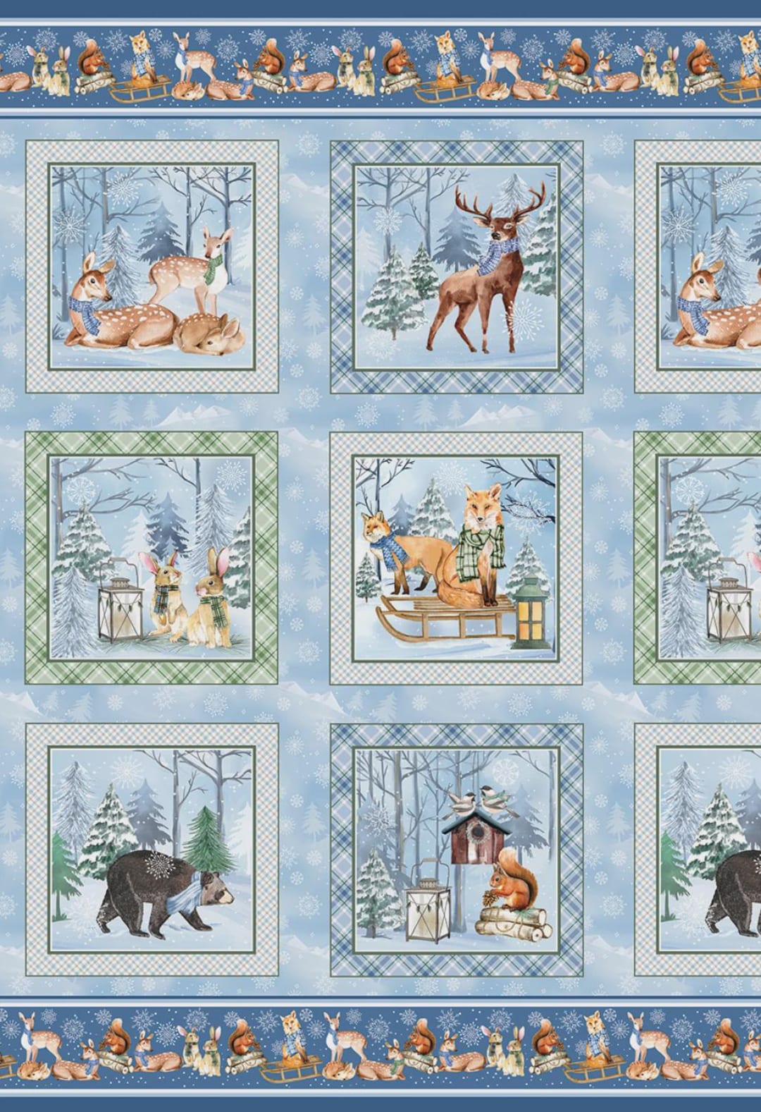 Fabric Woodland Animals Panel - Etsy