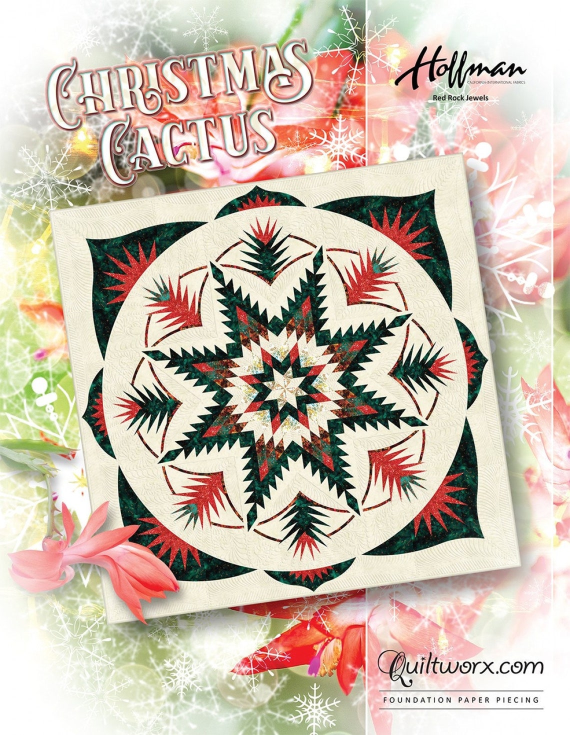Christmas Cactus Foundation Paper Piecing Quilt Pattern by - Etsy