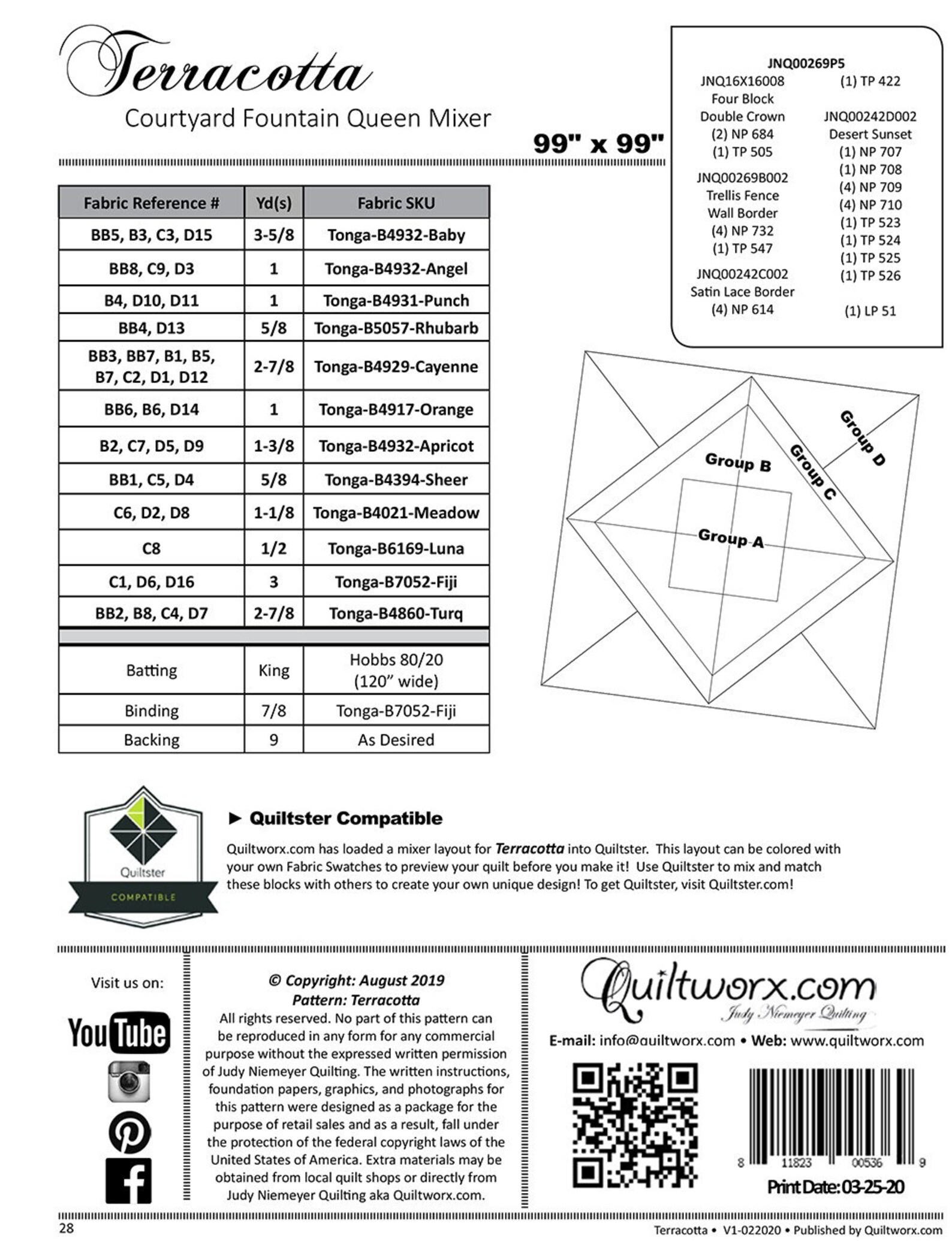 Terracotta Paper Pieced Quilting Pattern by Judy Niemeyer - Etsy