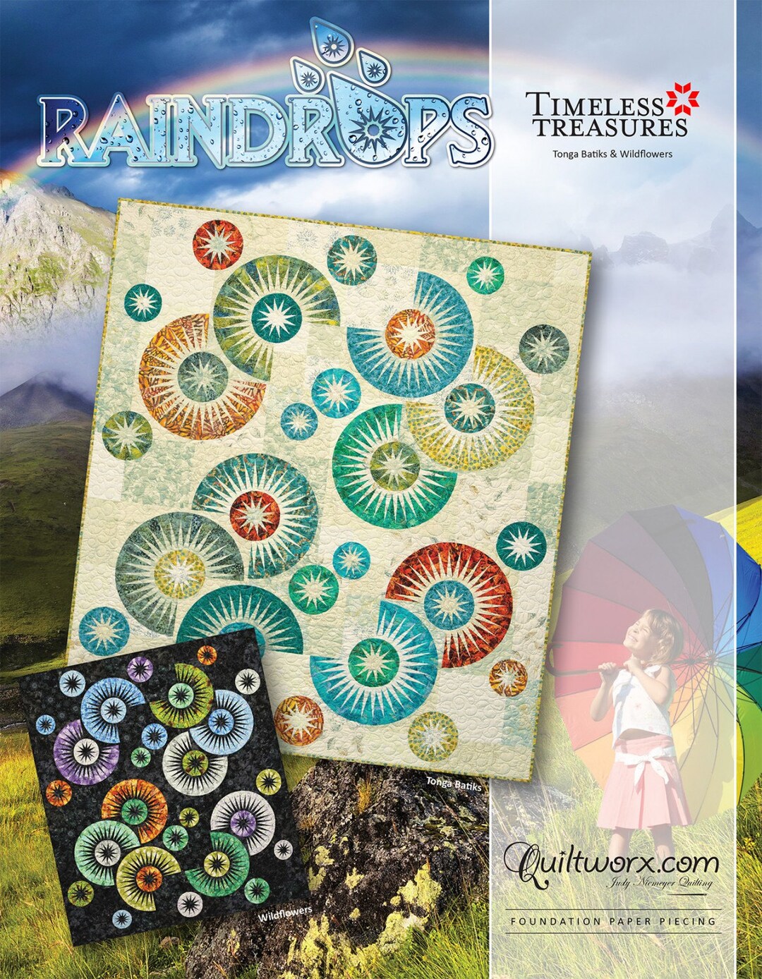Raindrops Foundation Paper Pieced Quilting Pattern by Judy Niemeyer - Etsy