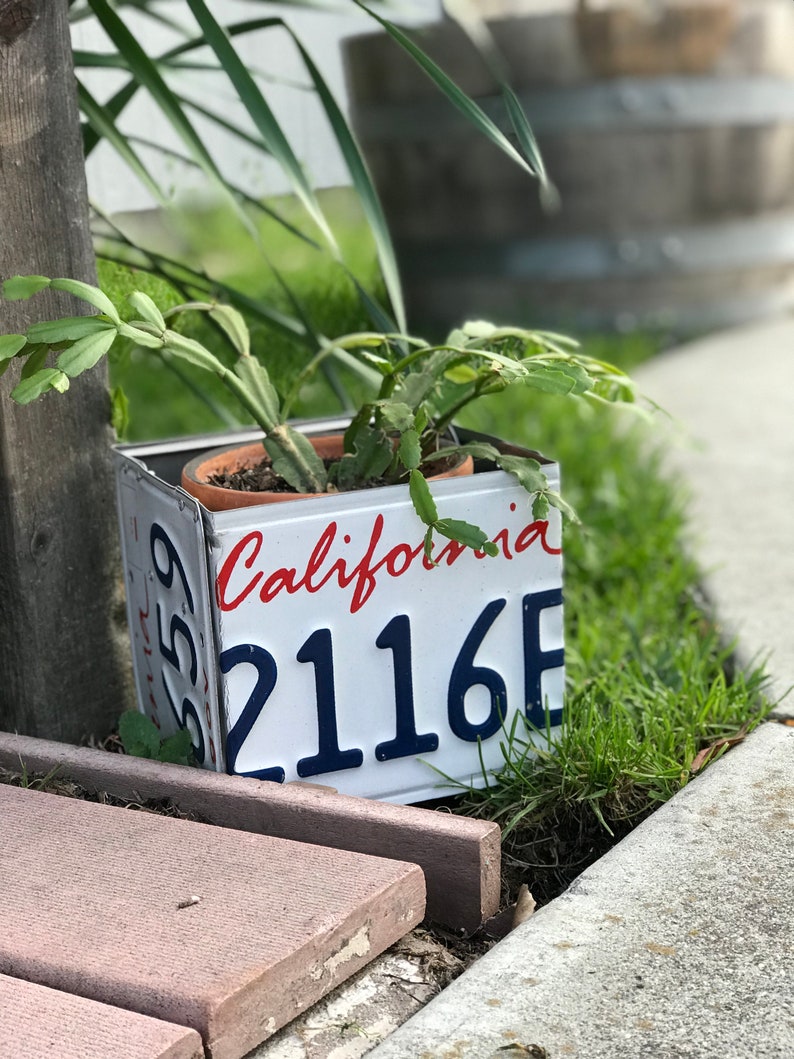 License plate planter license plate box or bin. unique Garden | Etsy