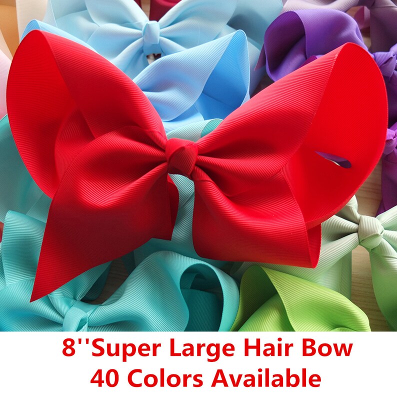 40 Colors Available 8 Inch Super Large Hair Bows Big Hair Bow Etsy