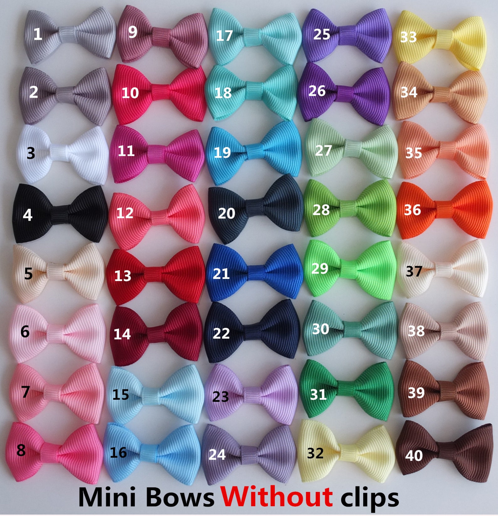 Mini Bows WITHOUT Clips 20-40 Pcs 1.5 Inch Grosgrain Bow DIY - Etsy