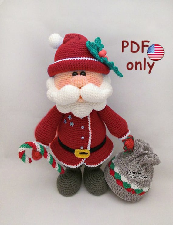 Crochet pattern Santa amigurumi Christmas doll English | Etsy