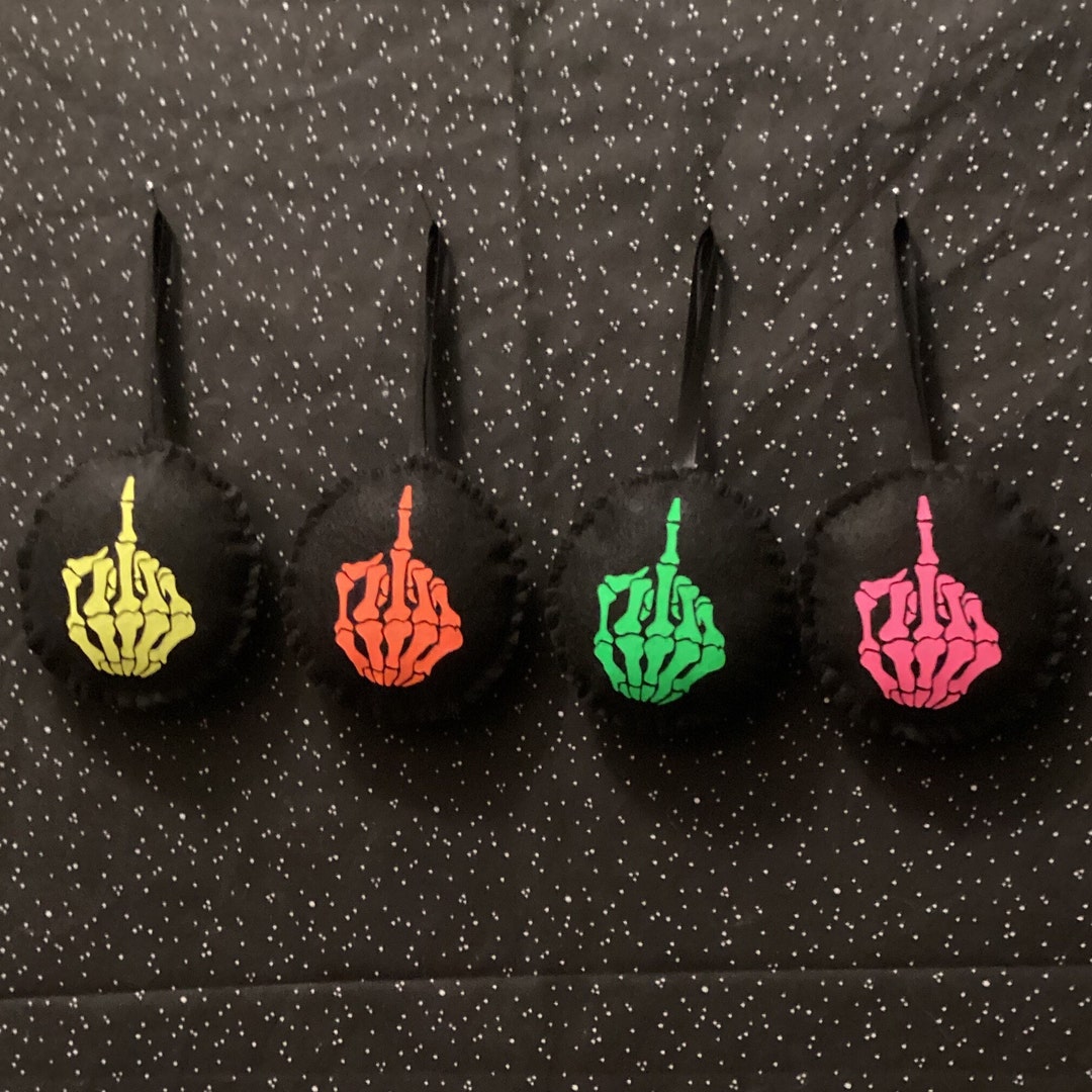Skeleton Hand Flipping You Off Handmade Middle Finger Felt Tree ...