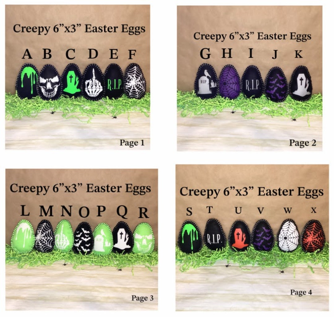 Creepy Goth Easter Eggs Made of Felt, Choose From 20 Designs Build an ...